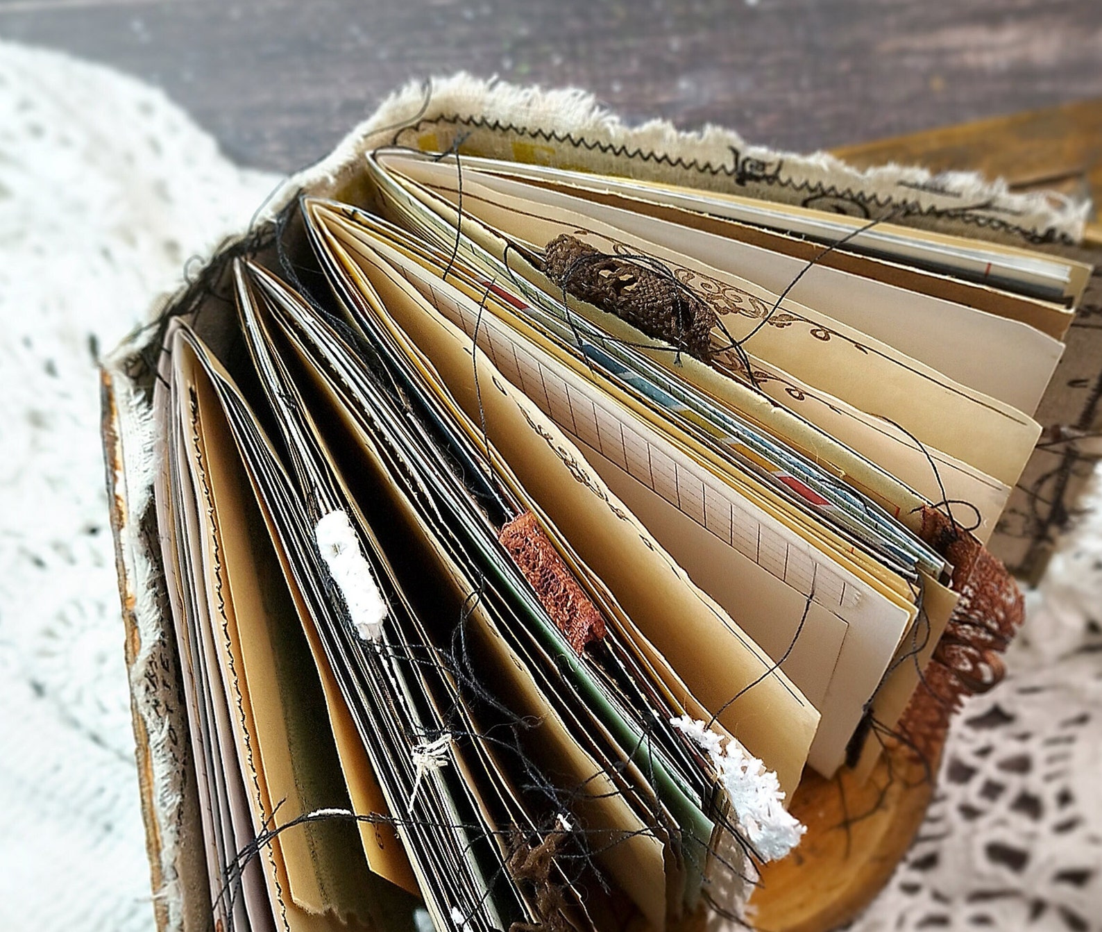Unique Vintage Junk Journal, Botanical Honeycomb Journal, Bridal Shower ...