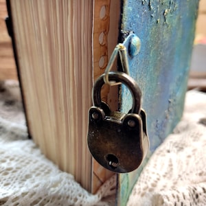 Grimoire Journal With Dragon Lock and Key, Witchy Junk Journal With ...