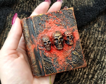 Grimoire Journal With Skull, Gothic Journal 4x6, Horror Journal ...