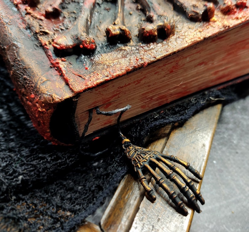 Large Horror Book With Skull, Gothic Grimoire Junk Journal Handmade ...