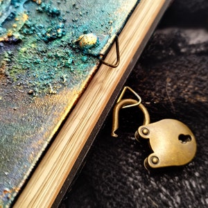 Grimoire Journal With Fairy Lock and Key, Witchy Junk Journal With Lock ...