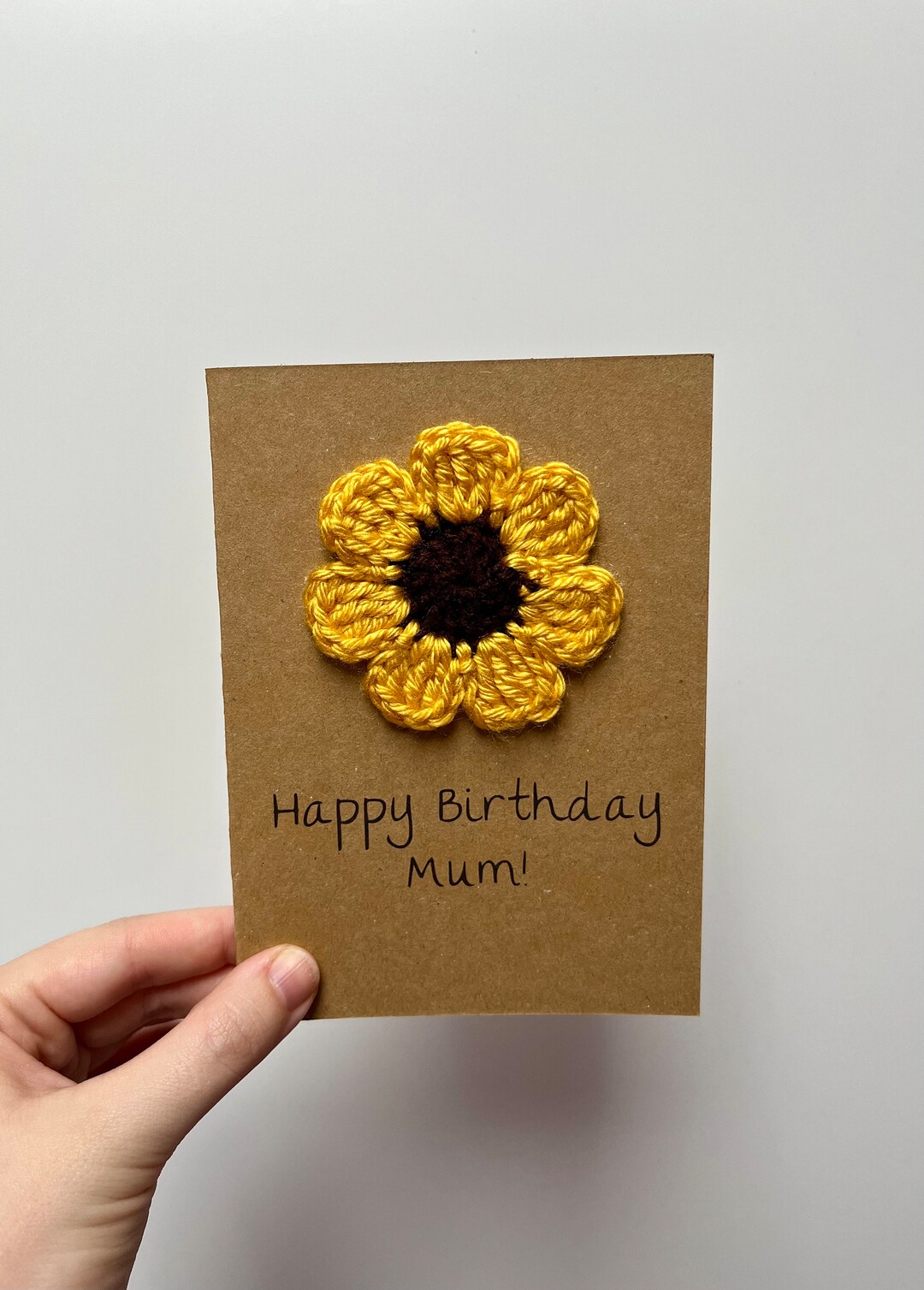 Crochet Flower Birthday Card Anniversary Daisy Special Flowers Handmade ...