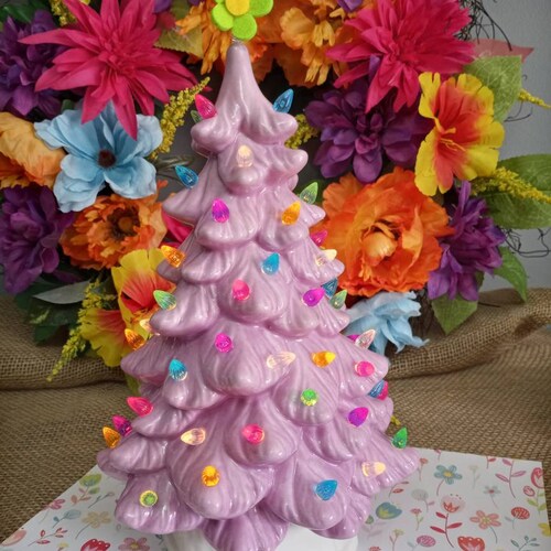 Chinoiserie Blue & White Ceramic Mantle Christmas Tree 2pc - Etsy