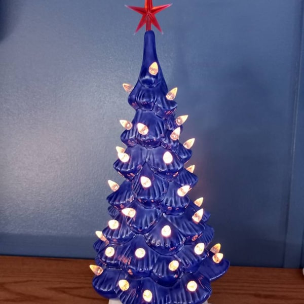 Ceramic Patriotic Tree July 4th - Etsy