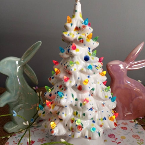 Ceramic Christmas Tree Small White Pearl - Etsy