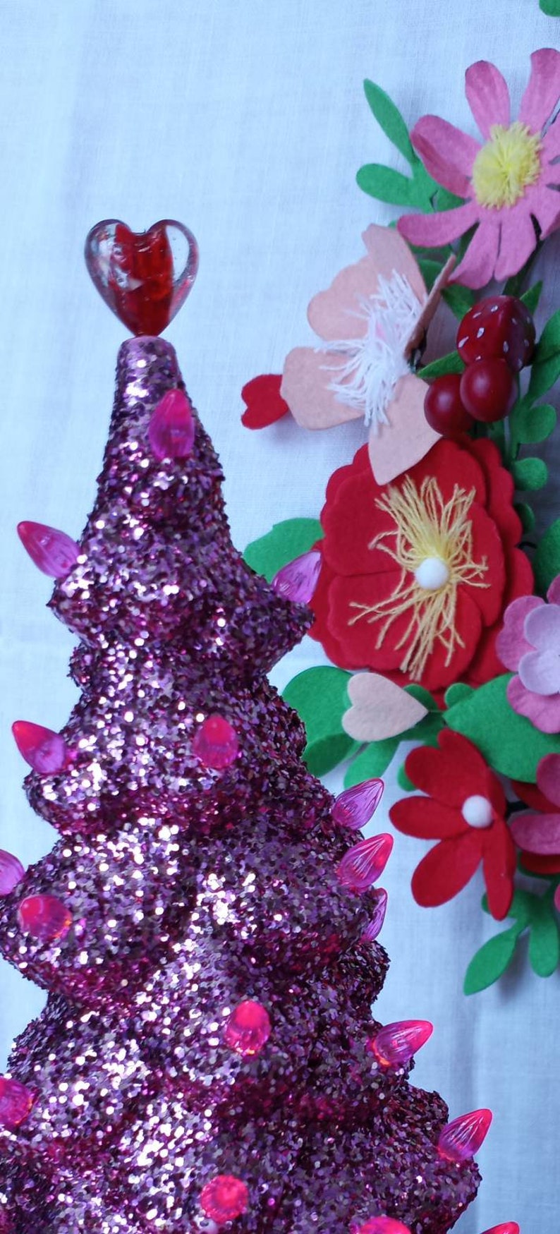 Valentines Glitter Ceramic Trees - Etsy