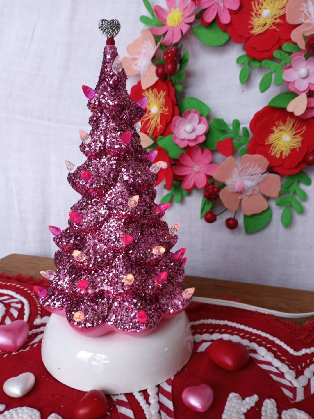 Valentines Glitter Ceramic Trees - Etsy