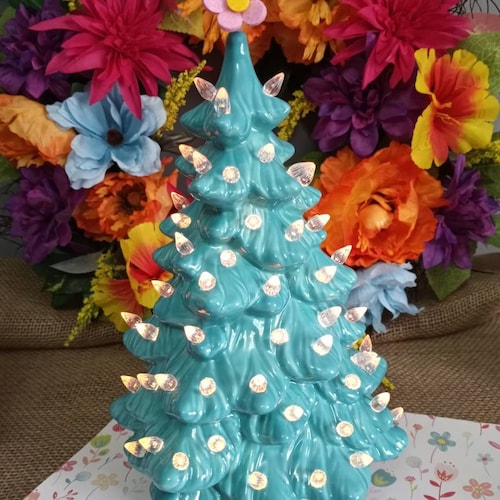 Ceramic Light up Christmas Tree With Cardinals Cardinal - Etsy