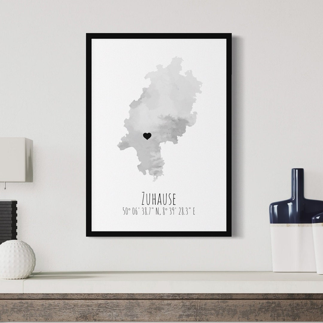Hesse Personalized Mural / World Map / Coordinates / Home / - Etsy