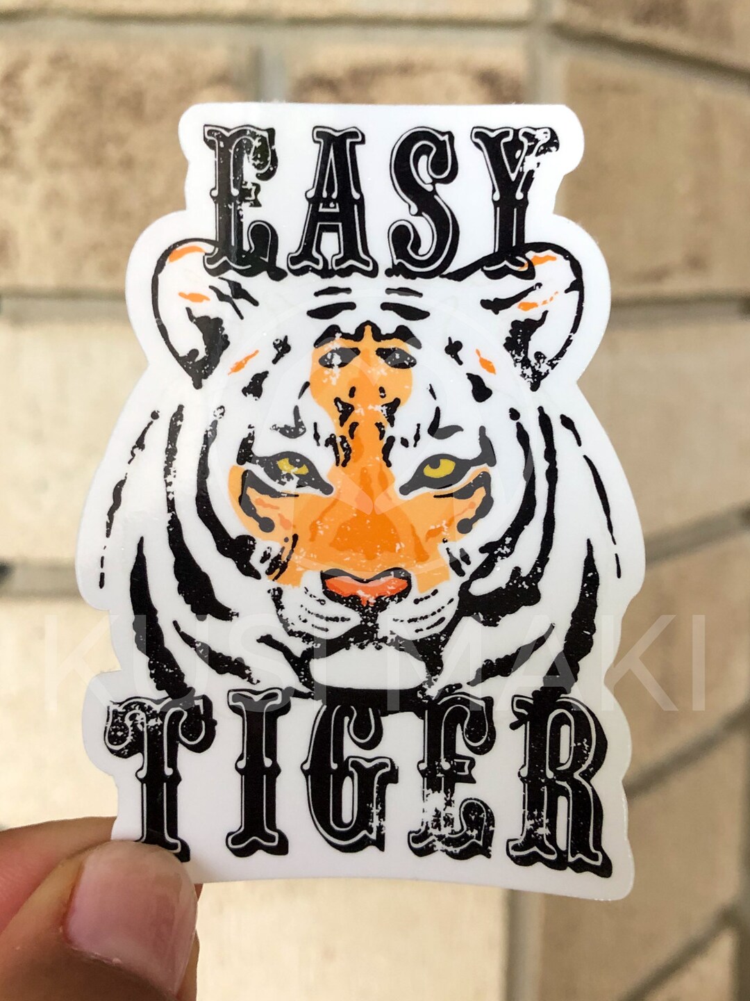 Tiger Sticker Easy Tiger Vinyl Sticker Great for Water Bottles, Laptops ...