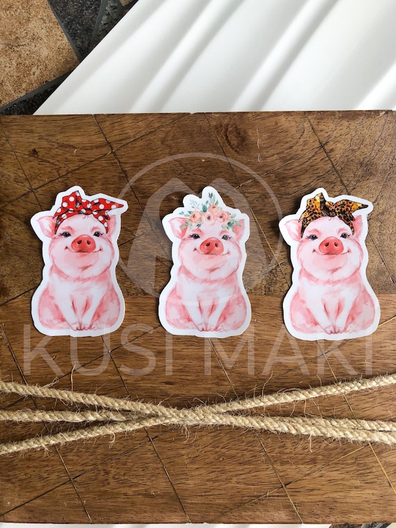 Cute Piggy Vinyl Sticker Set or Individual Stickers Great - Etsy