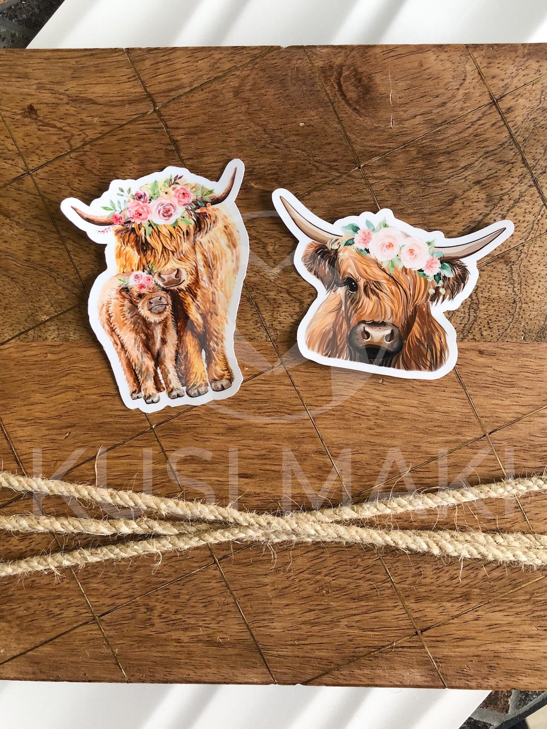Highland Cow Vinyl Sticker | Set or Individual Stickers, Highland Cow ...