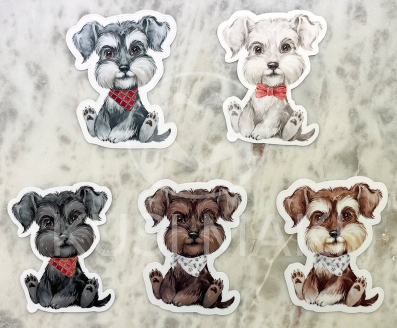 Schnauzer Dog Puppy Vinyl Sticker, Puppy Sticker, Dog Lover, Schnauzer ...
