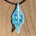 Ice Avali Tail Feather Necklace - Ice Elemental Space Birb - Hand ...