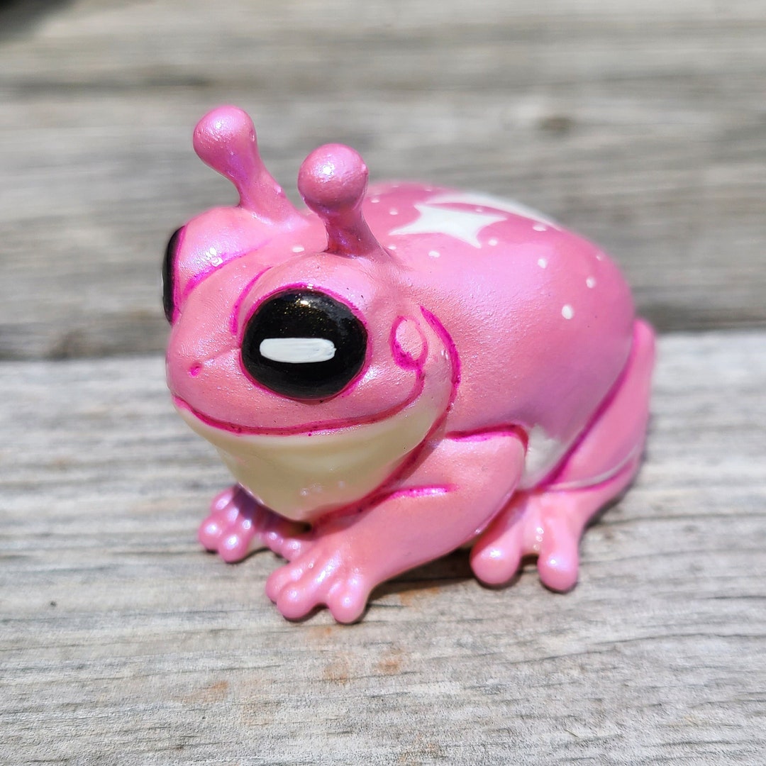 Alien Tree Frog Friend - Starlight Pink- Hand Painted Resin Frog ...