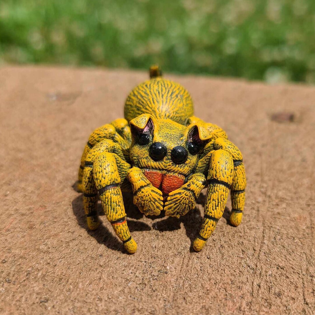 Jumping Spider Puppy Figure - Cute Hand Painted Resin Spider Creature ...