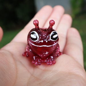 Alien Tree Frog Friend - Red Nebula - Hand Painted Translucent Red ...