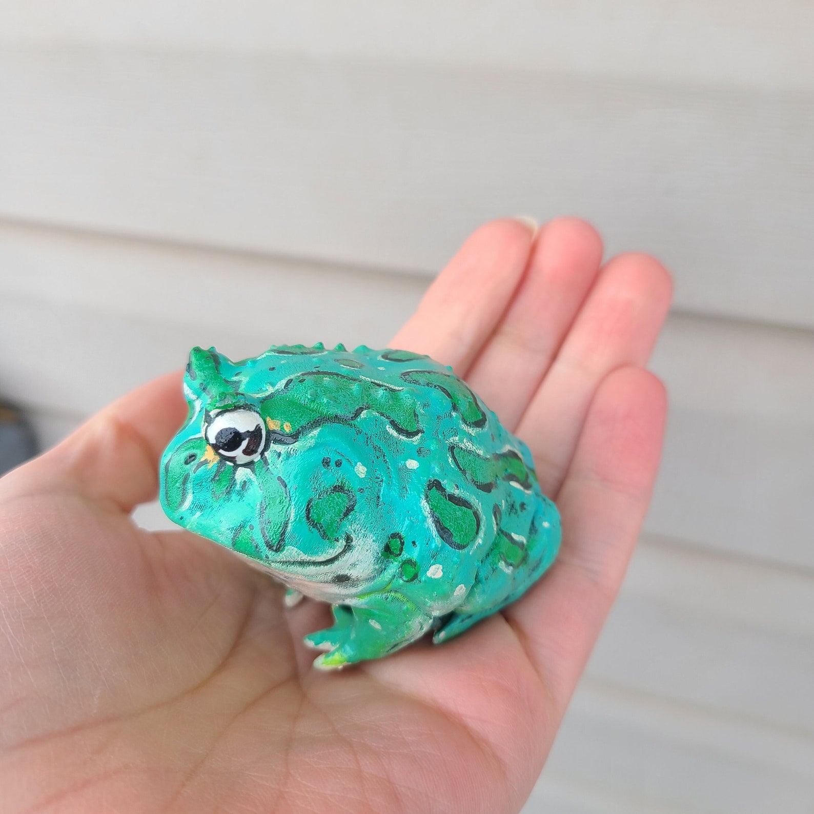 Samurai Blue Pacman Frog Figure Realistic Handpainted Resin - Etsy