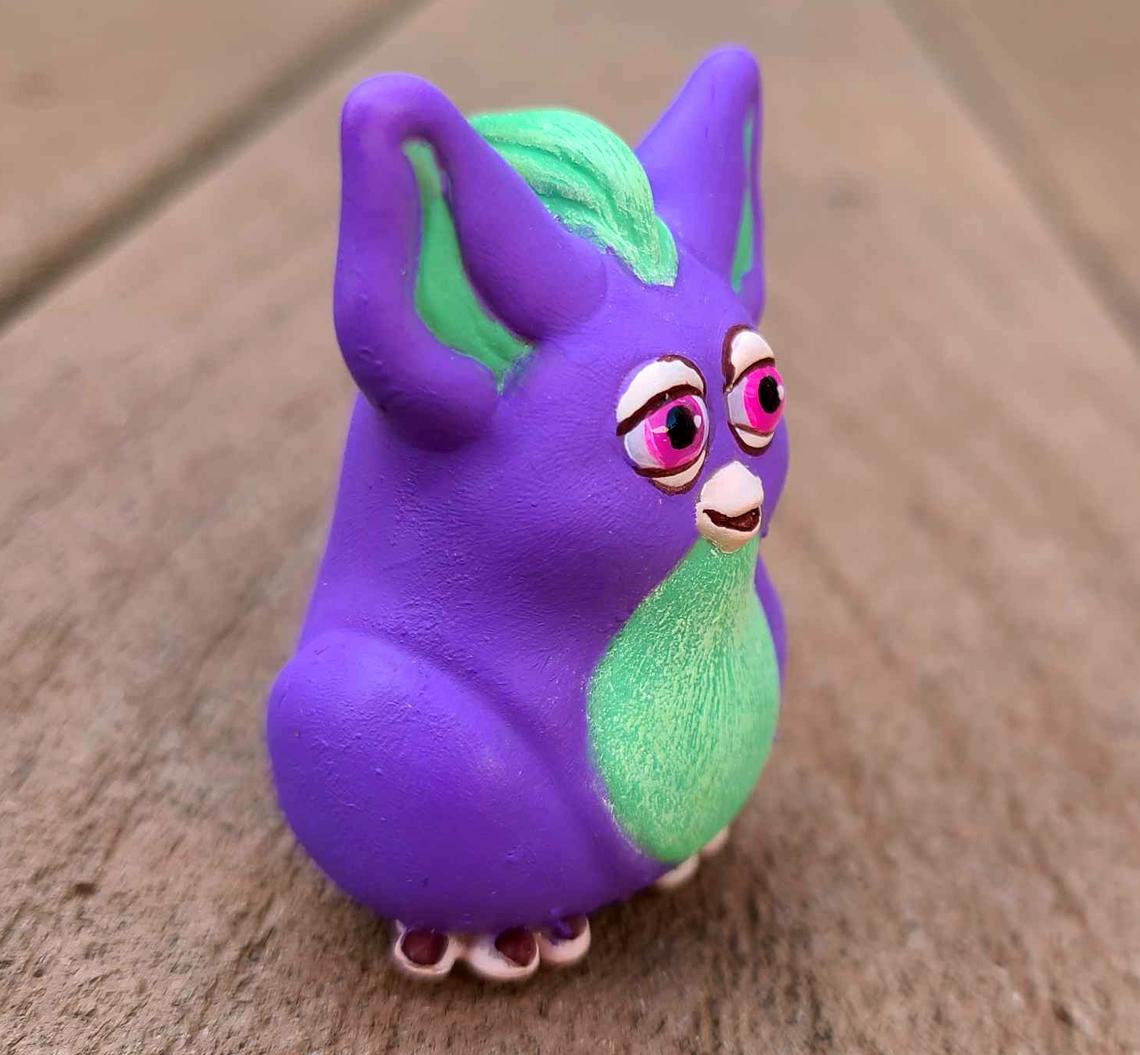 2005 Furby Emoto Tronic Figure Handpainted Resin - Funky - Cute Retro ...