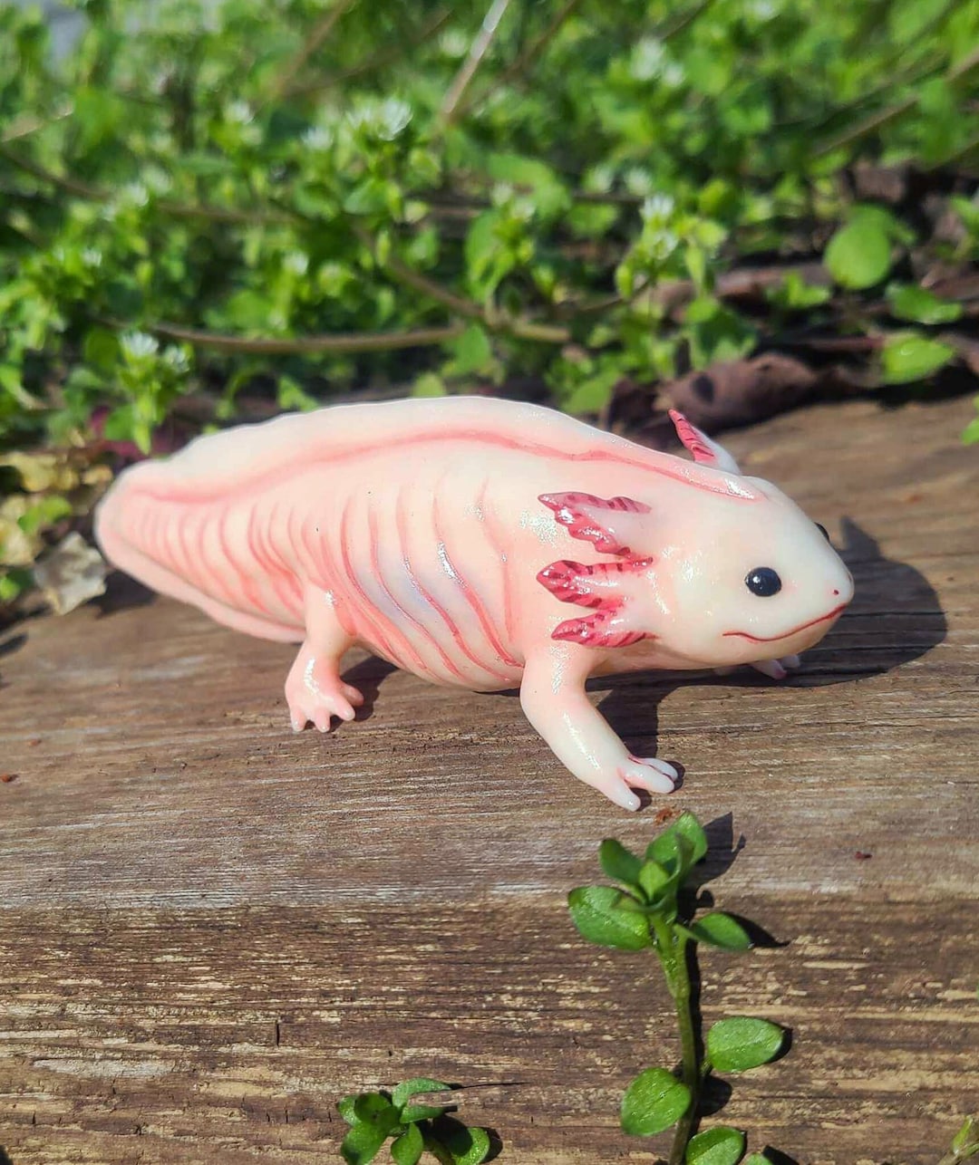 Leucistic Axolotl Resin Figure Realistic Handpainted - Cute Desk Pet ...