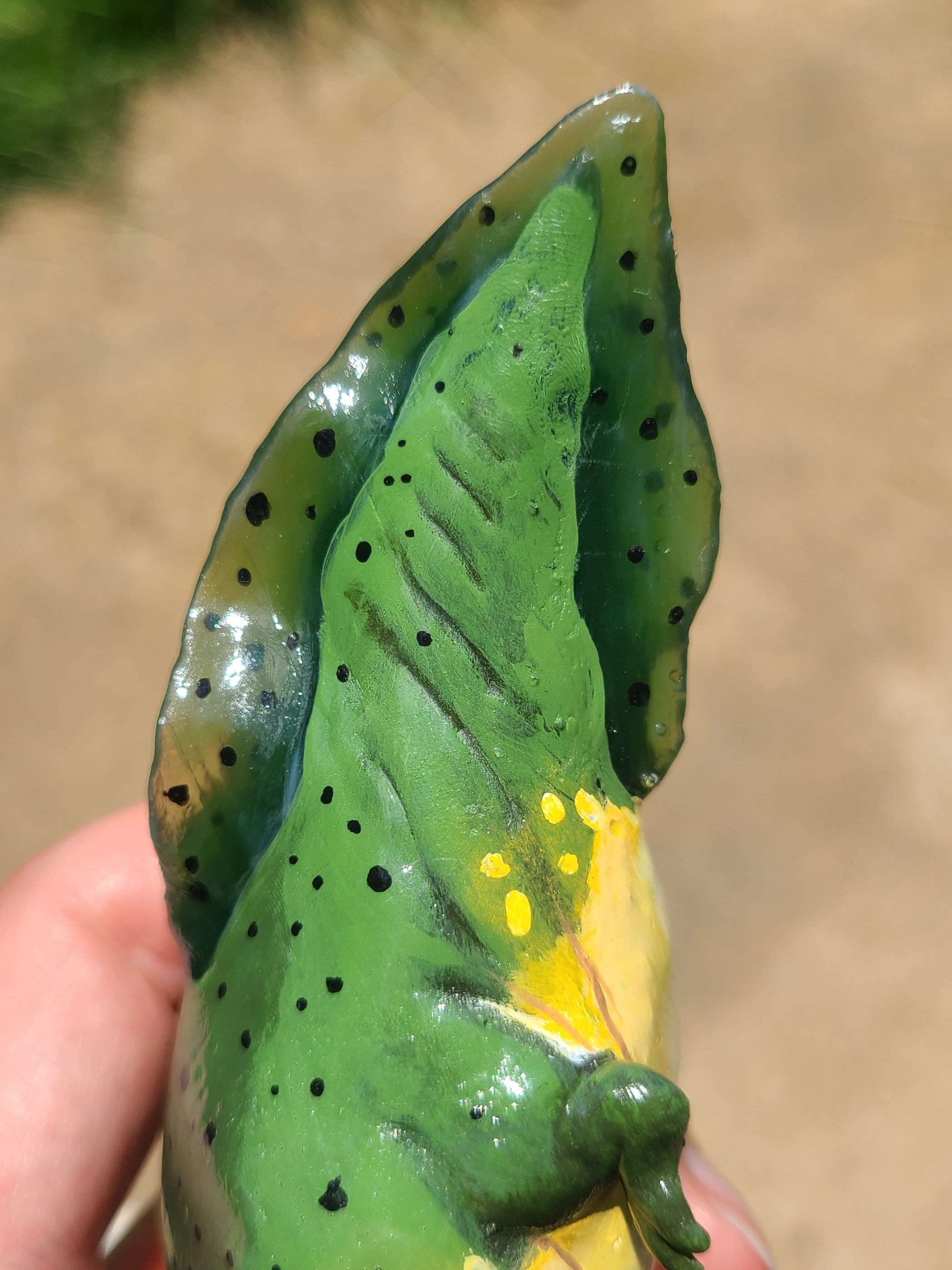 American Bullfrog Tadpole Figure - Hand Painted Realistic Resin Frog ...