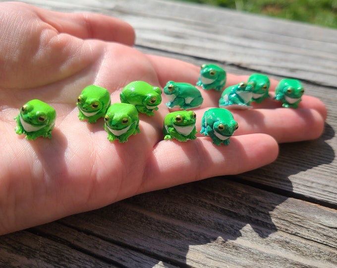 Micro Frogs Hand Painted Resin Frog Figurine - Etsy