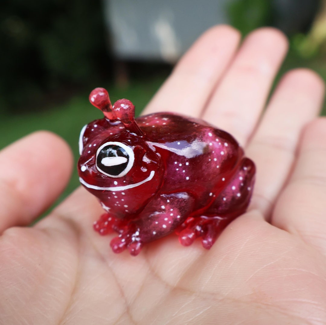 Alien Tree Frog Friend Red Nebula Hand Painted Translucent Red Resin ...