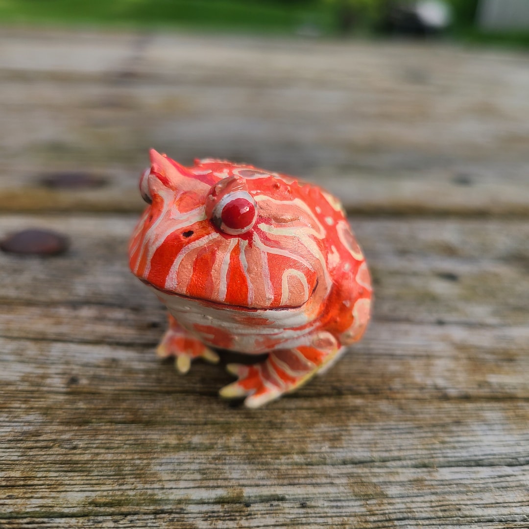 Strawberry Pineapple Pacman Frog Figure Realistic Handpainted Resin ...