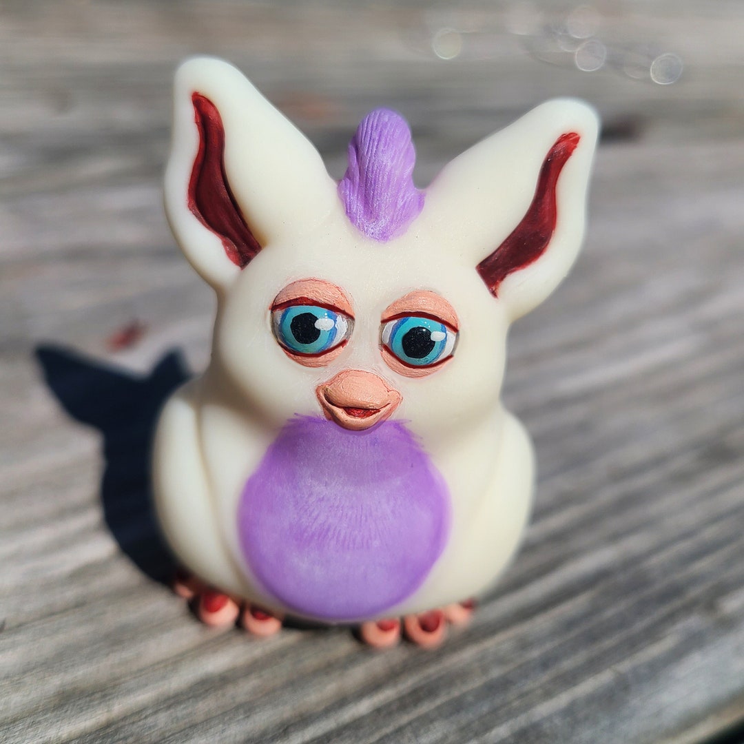 2005 Furby Emoto Tronic Figure Handpainted Resin - Sleepy Purple - Cute ...