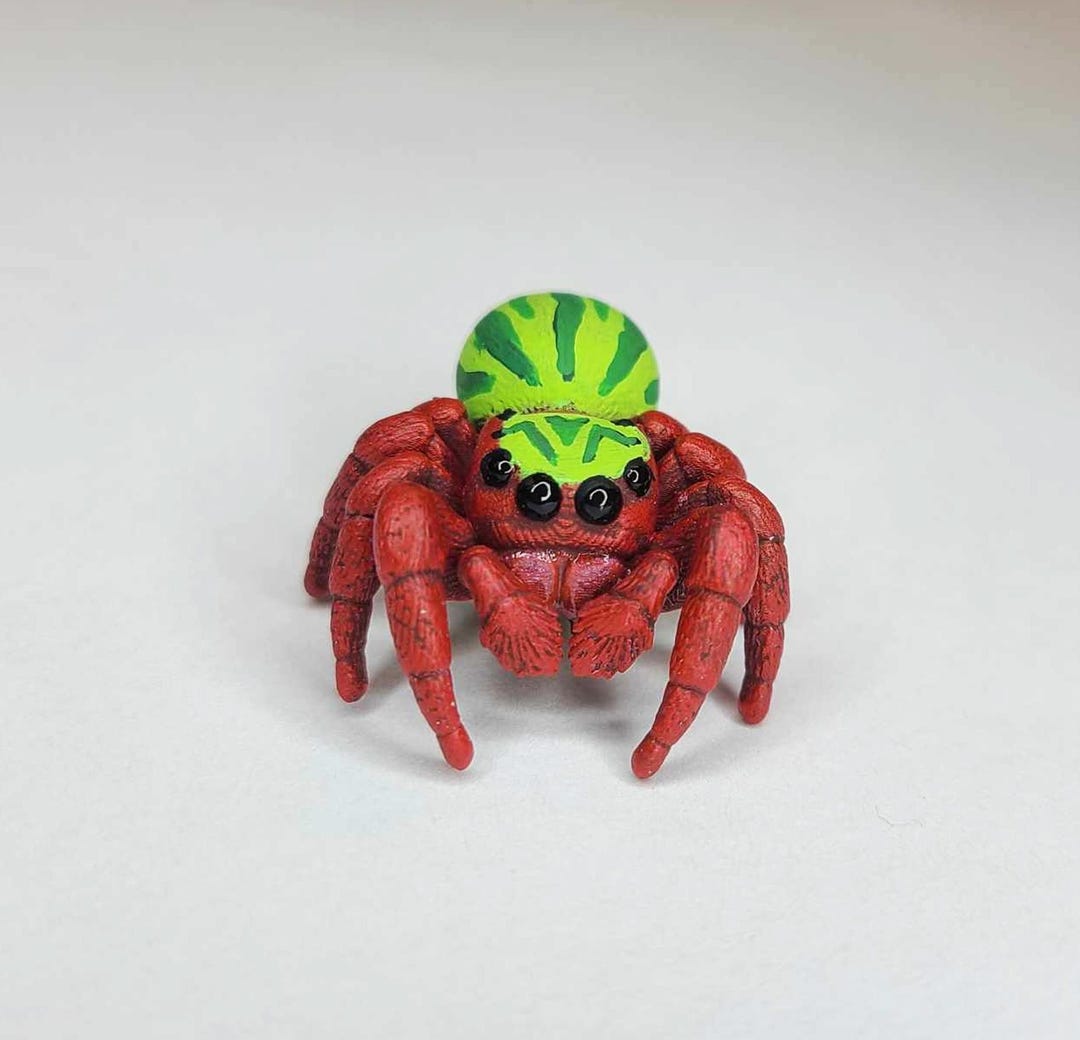 Watermelon Jumping Spider Figure - Fantasy Spider - Hand Painted Resin ...