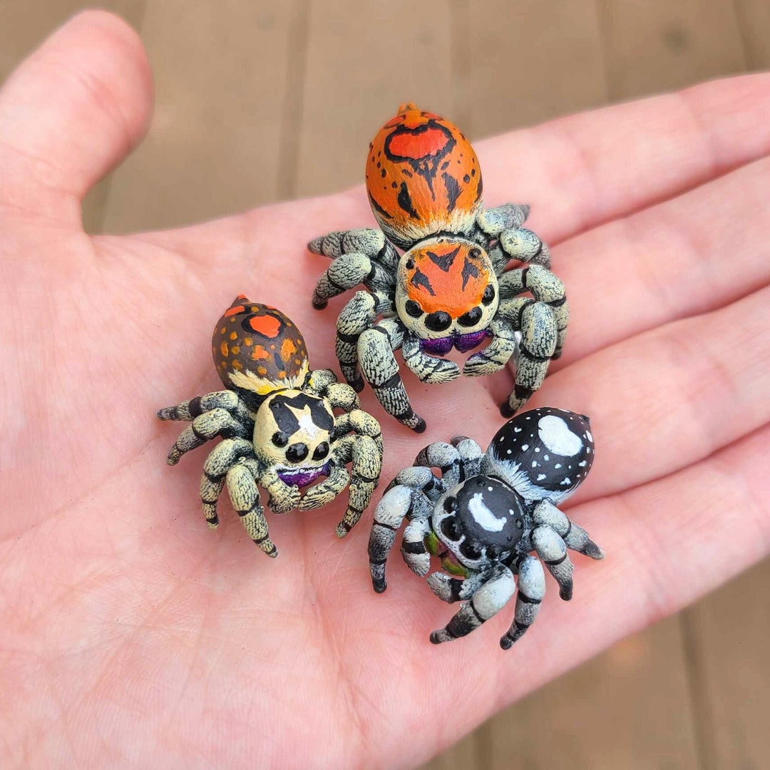 Regal Jumping Spider Figure - Multiple Color and Size Options - Hand ...