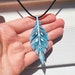 Ice Avali Tail Feather Necklace - Ice Elemental Space Birb - Hand ...
