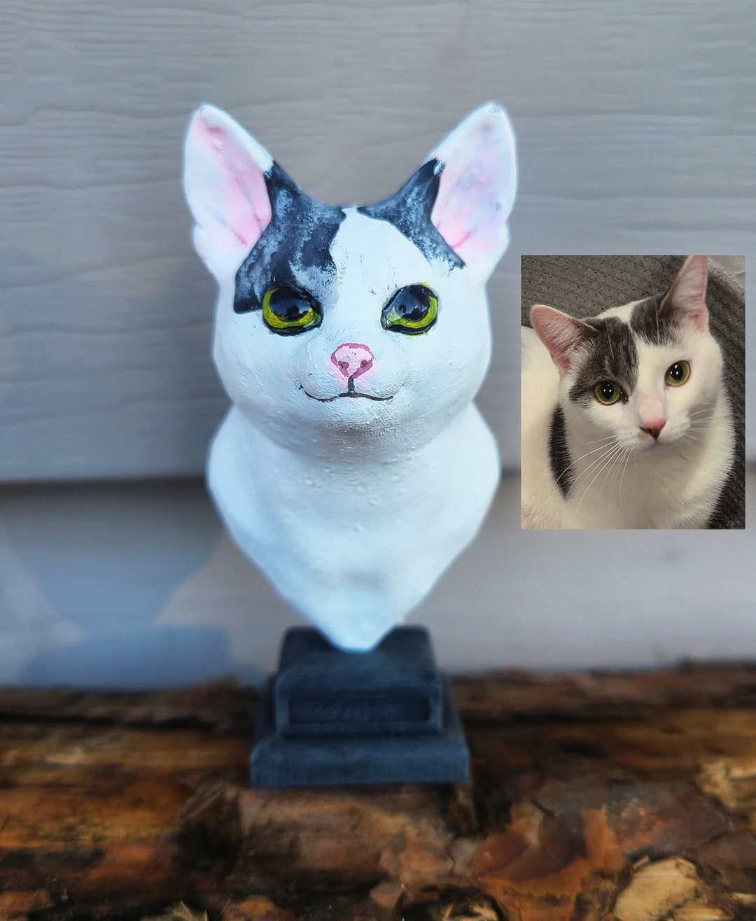 Custom Cat Bust Hand Painted Cat Memorial Statue Based on Your Pet - Etsy
