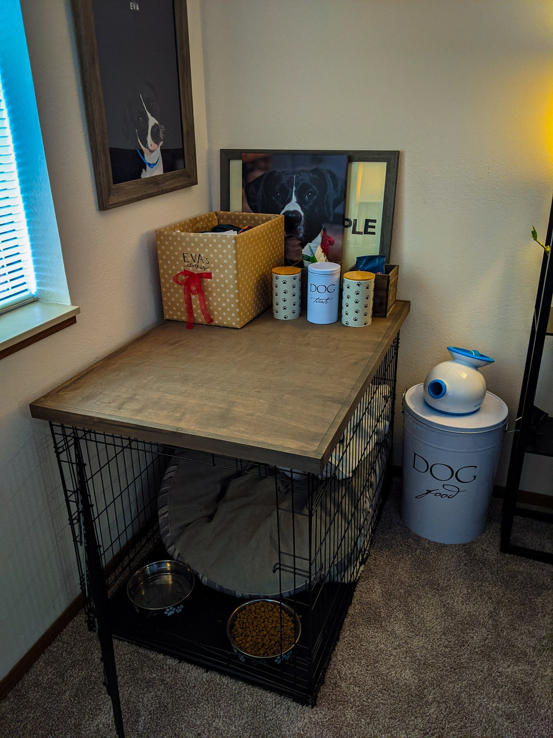 Wood Dog Crate Topper - Etsy