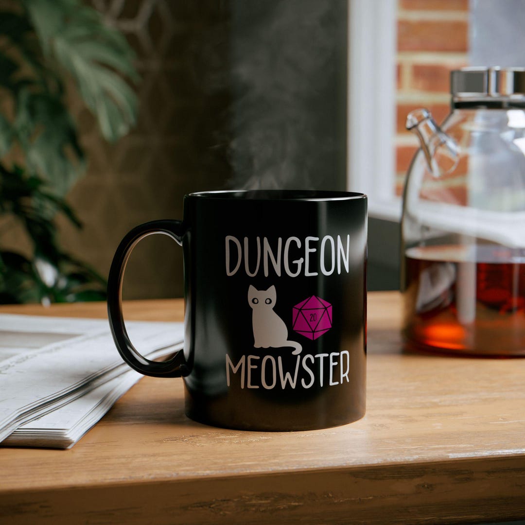 Dungeon Meowster Mug, Funny Cat Coffee Cup, Gaming Gift for Cat Lovers ...