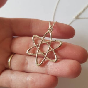 Silver Atom Chemistry Science Charm Necklace, Geek, Science Gift - Etsy