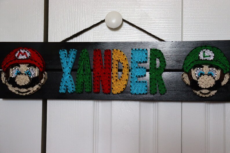 SUPER MARIO Kid's Custom Name Door Sign. Mario Bro's | Etsy