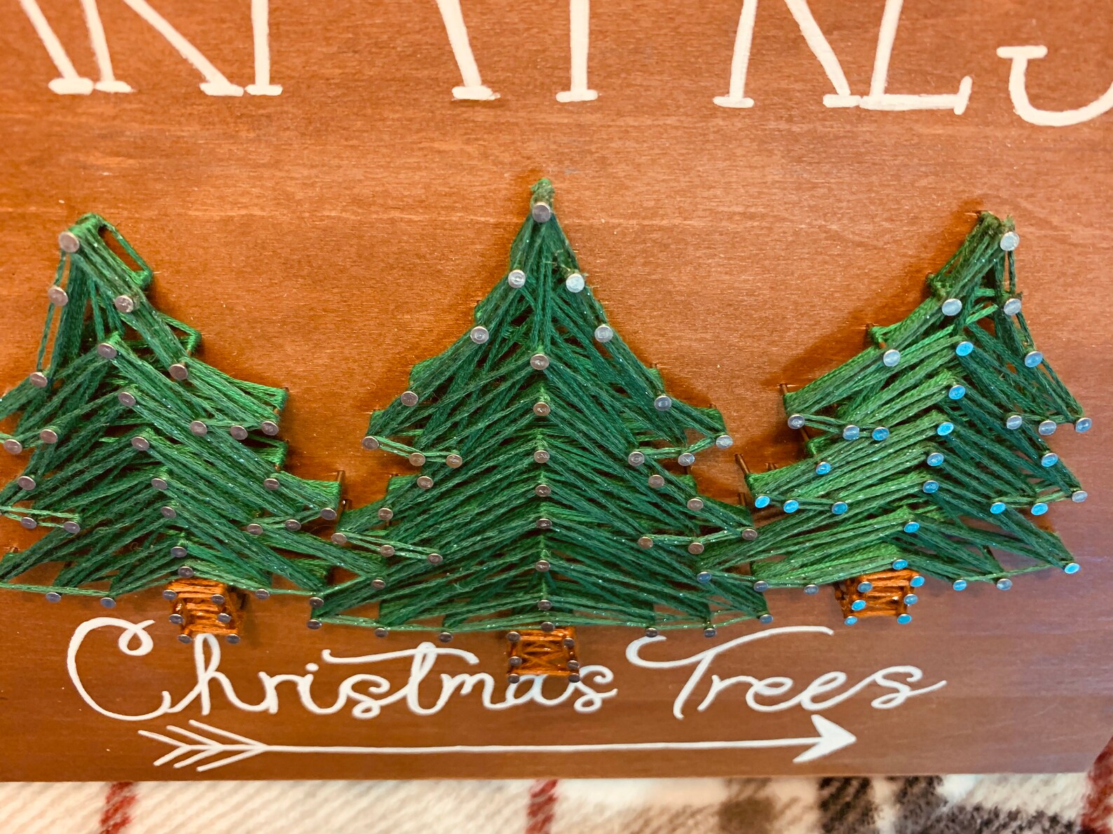 CHRISTMAS TREE String Art Farm Fresh Christmas Trees Handmade Sign 