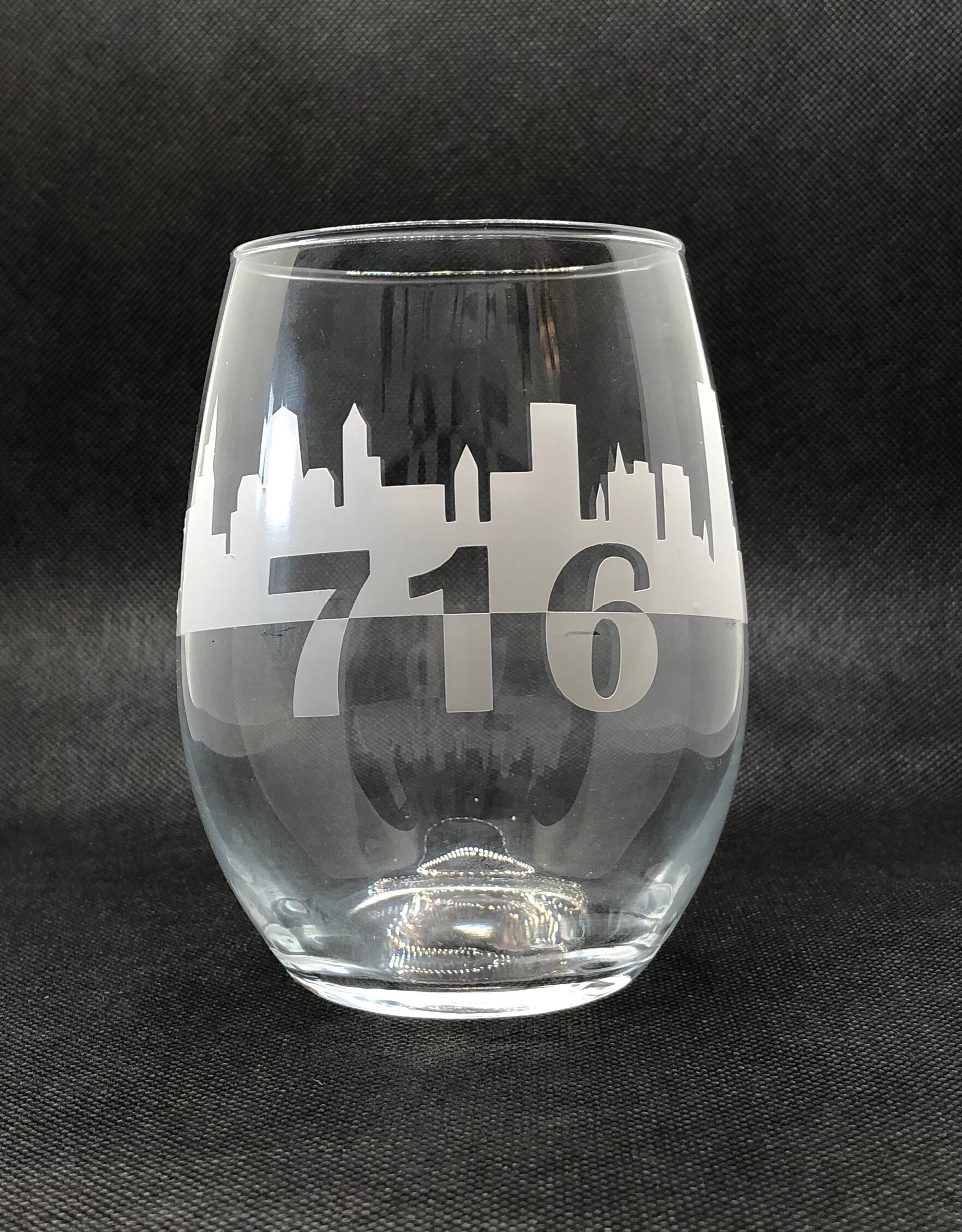 Stemless Wine Glass With 716 Cut Out - Etsy