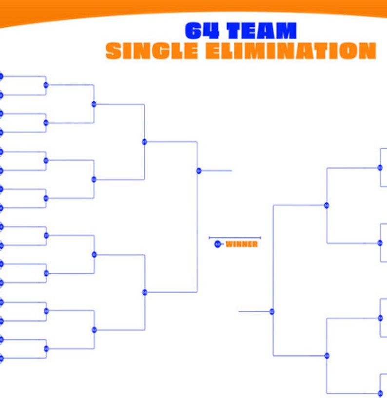 Downloadable PDF - 8, 16, 32, 64 Cornhole Tournament Printable Brackets ...