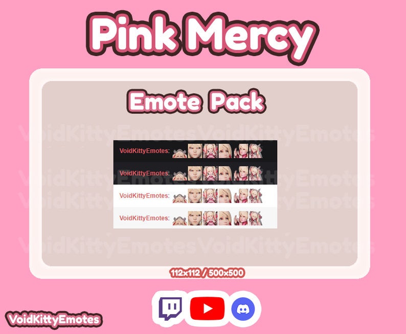 Pink Mercy Emotes | Cute | Overwatch | Twitch | Discord | Youtube ...