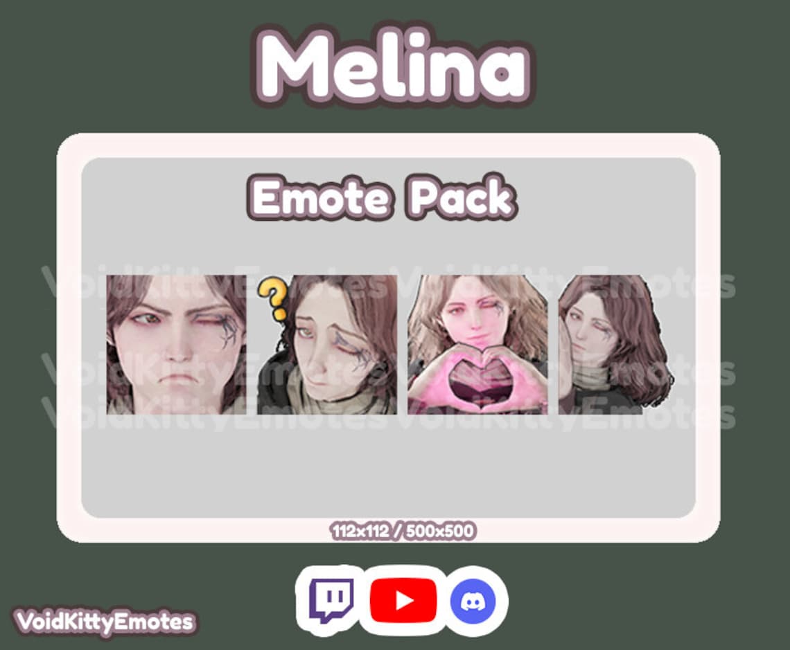 Melina Emote Pack | Elden Ring | Twitch | Discord | Youtube | Streamer ...