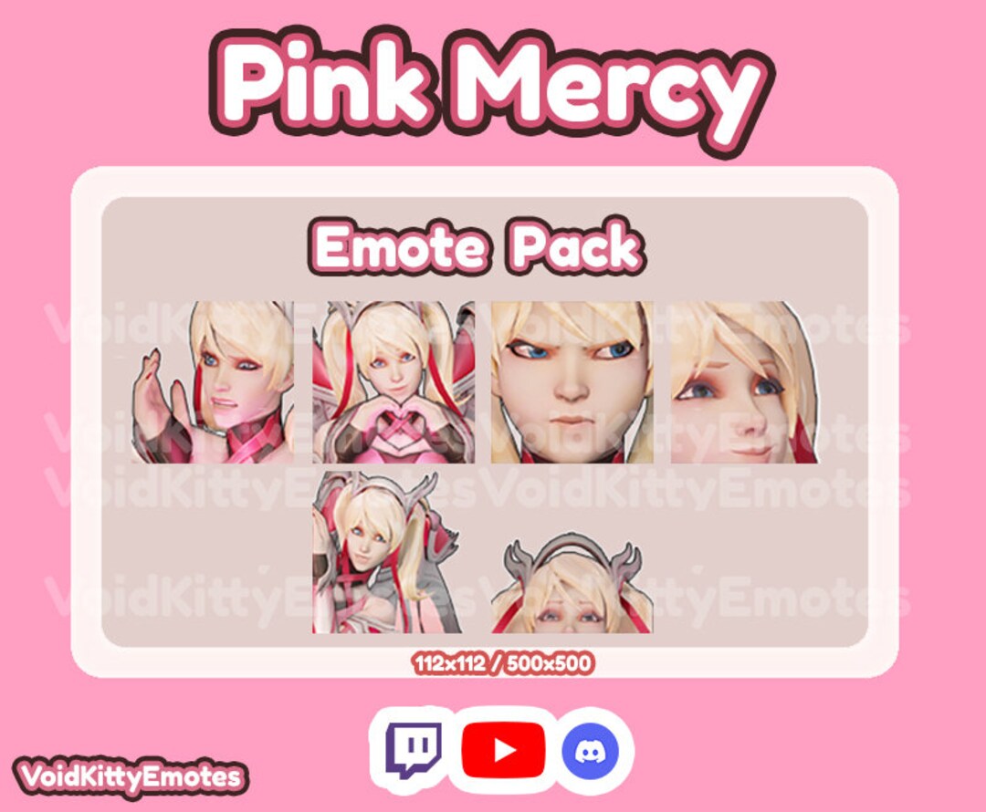 Pink Mercy Emotes | Cute | Overwatch | Twitch | Discord | Youtube ...