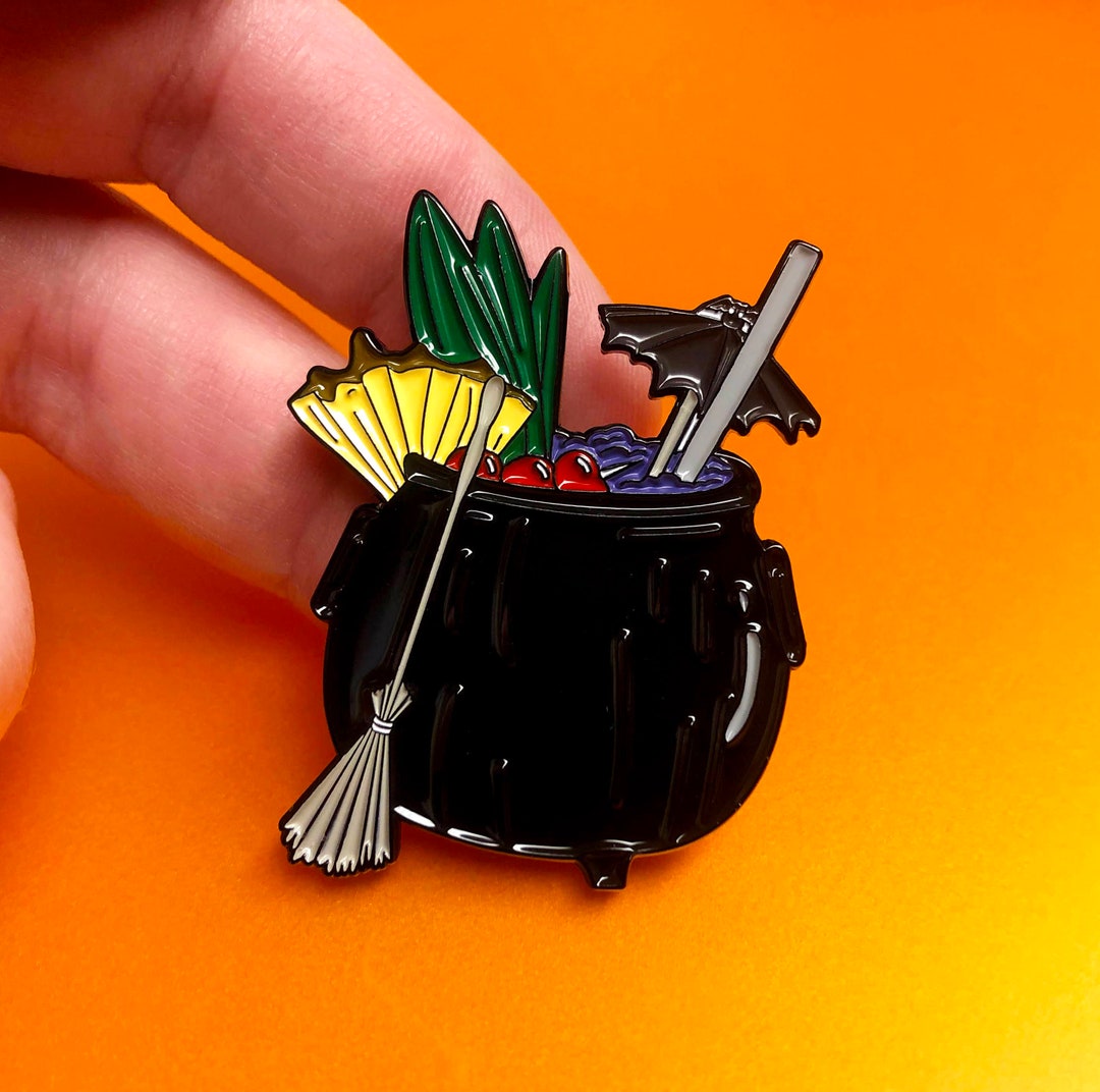 Halloween Tiki Witch Cauldron Enamel Pin Hallowtiki Tiki - Etsy