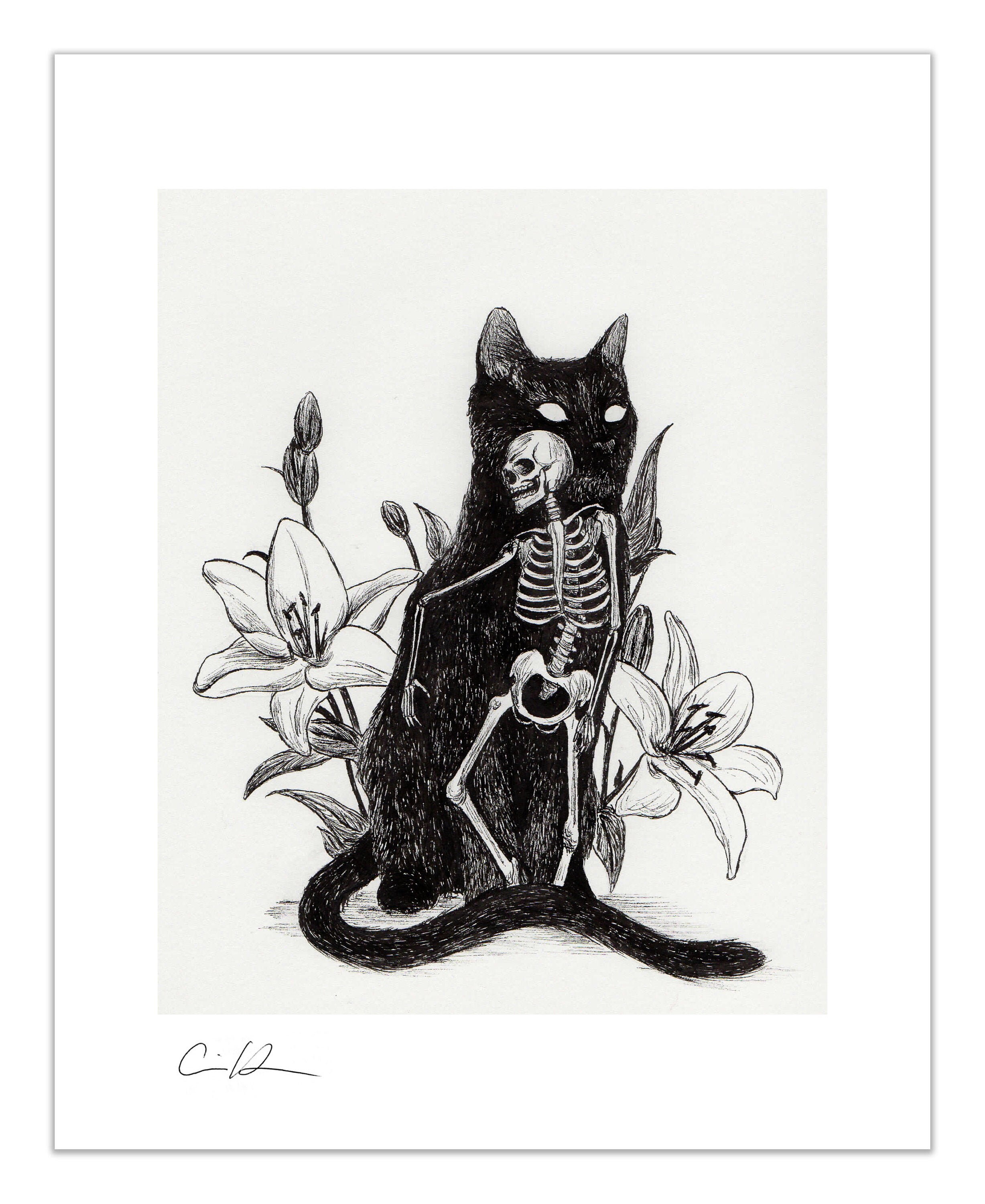 Gothic Art Print in the End 8x10 Black Cat - Etsy