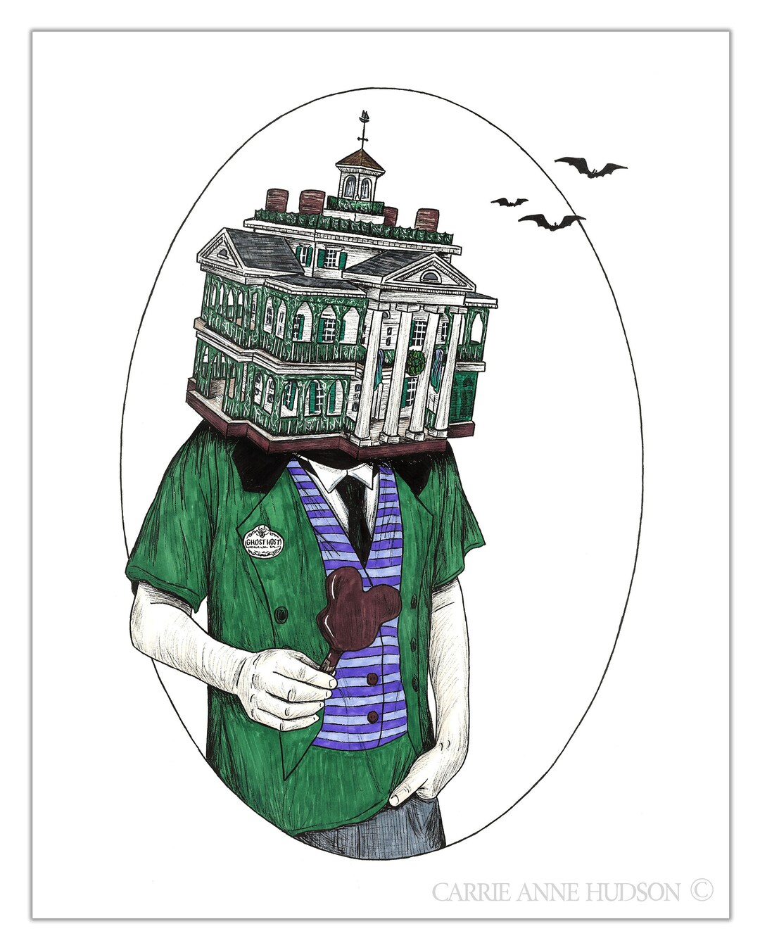 Haunted Mansion Inspired 8x10 Fine Art Giclee Print Ghost Host ...