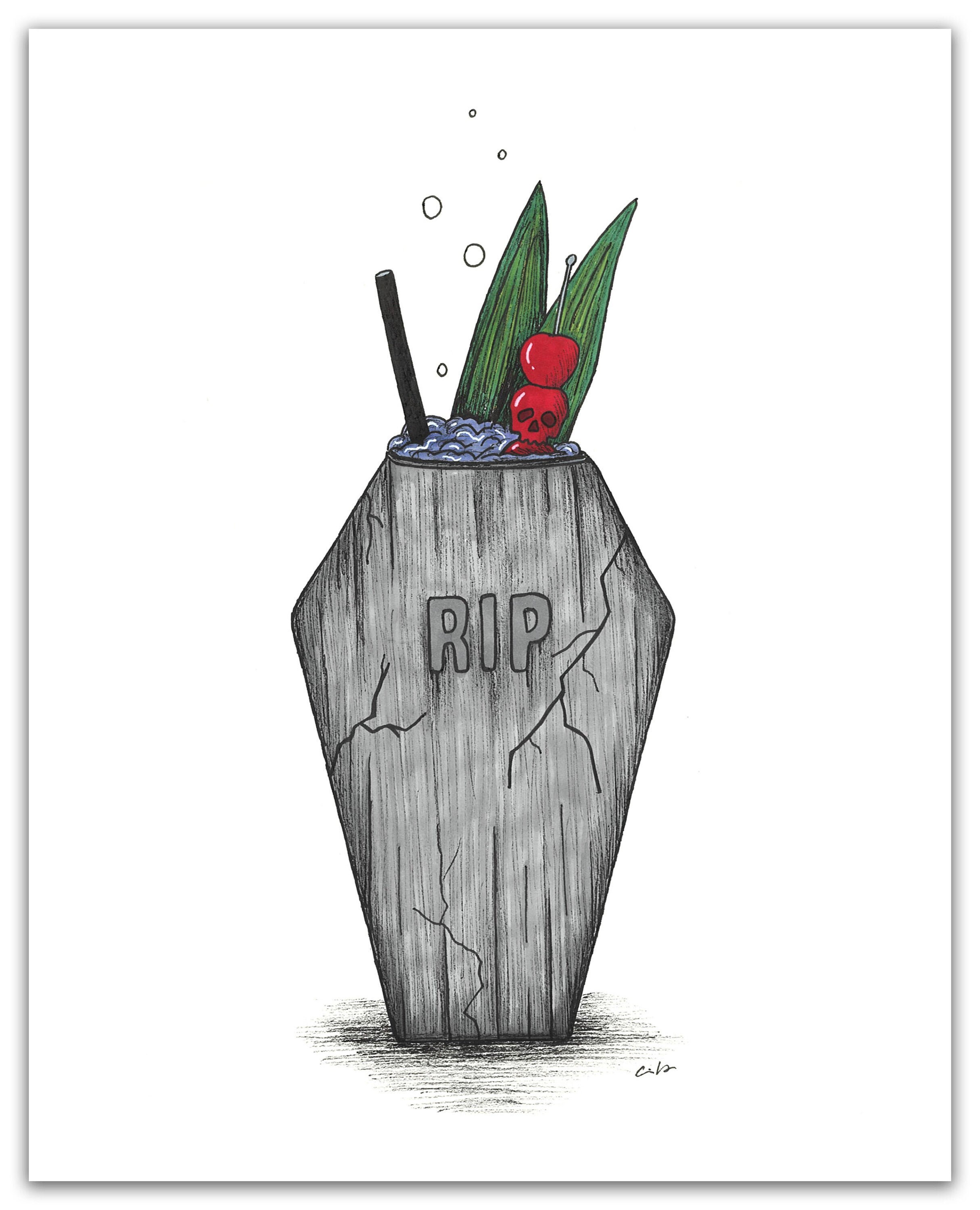 Halloween Tiki Art Prints Tiki Artwork Gothic Tiki 8 X - Etsy