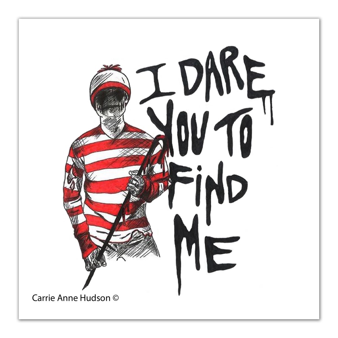 Gothic Art Print - "i Dare You to Find Me"- 8x8 - Where's Waldo ...