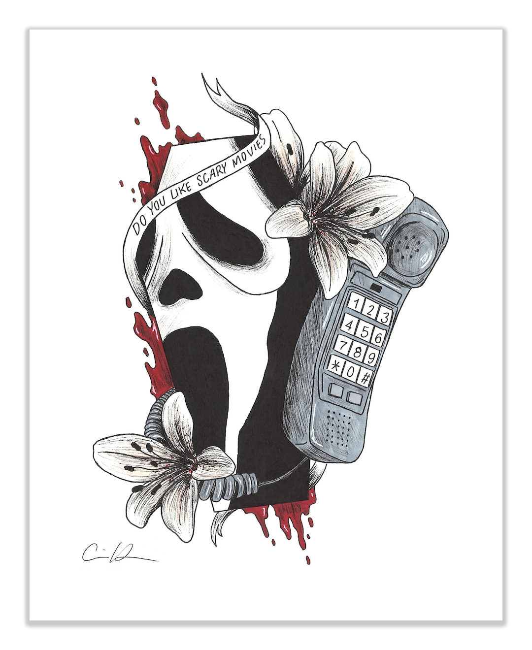 Scream Movie Inspiriert Ghostface Art Print Do You Like Scary Movies ...