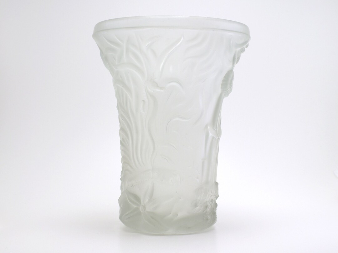 Czech Glass Vase Barolac Inwald, Marine Life, Designed by Rudolf ...